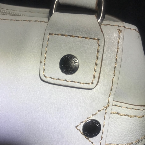 Fossil | Bags | Fossil Whitebone Leather Handbag Wbuckle Accents | Poshmark